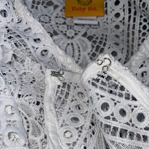 Ruby Rd. | Tops | Crochet Style Cardigan In White | Poshmark